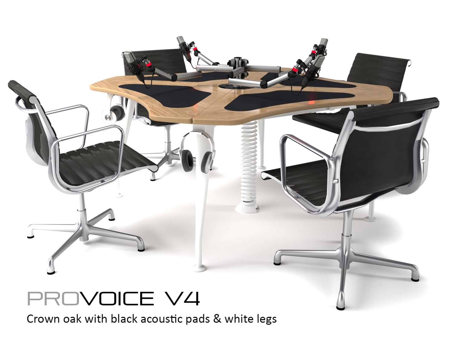 ProVoice V4 - AKA Design podcast desk for 4 guests