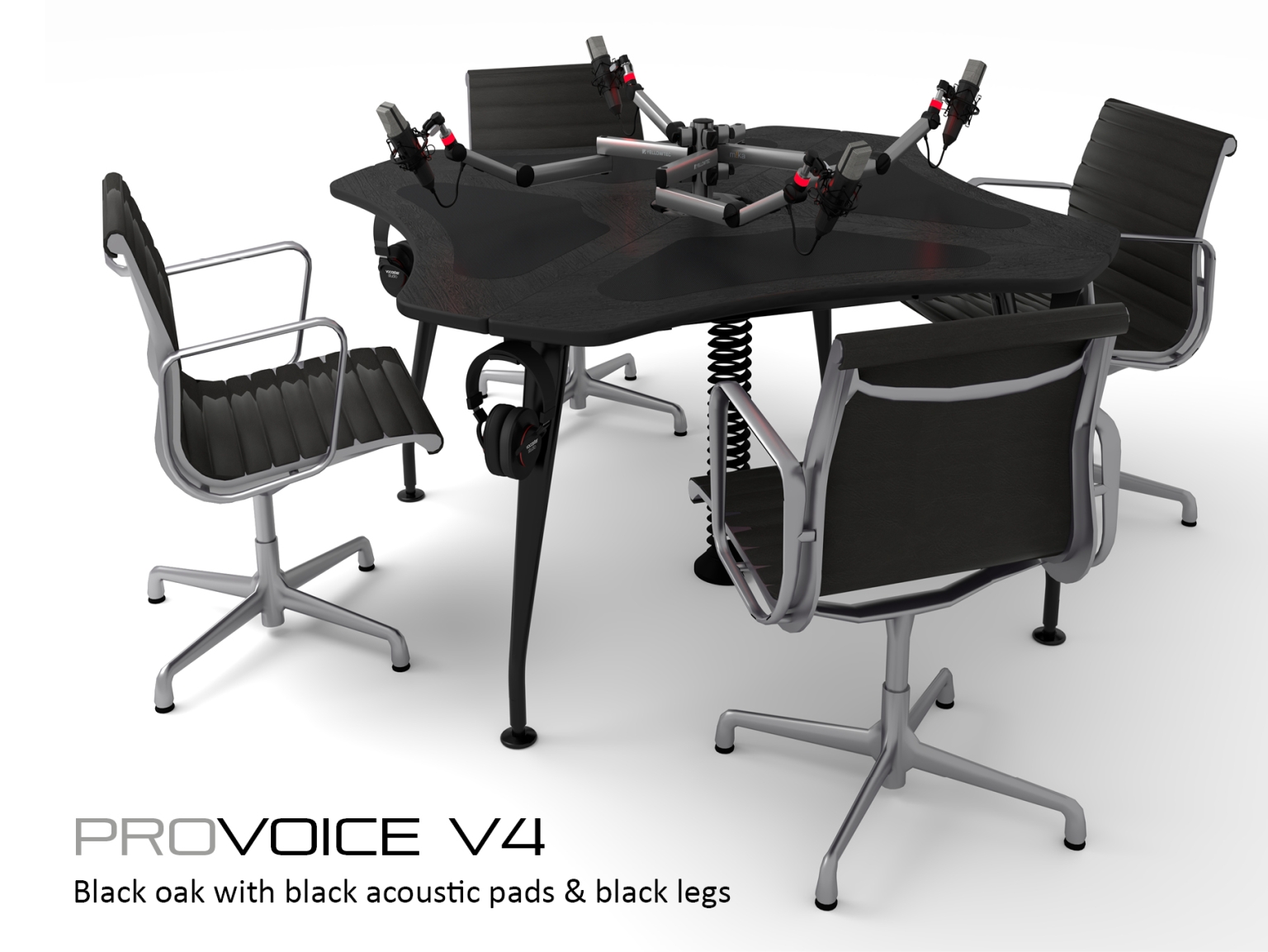 ProVoice V4 - AKA Design podcast desk for 4 guests