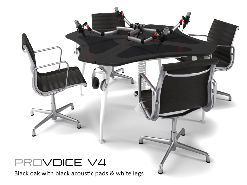 ProVoice V4 - AKA Design podcast desk for 4 guests