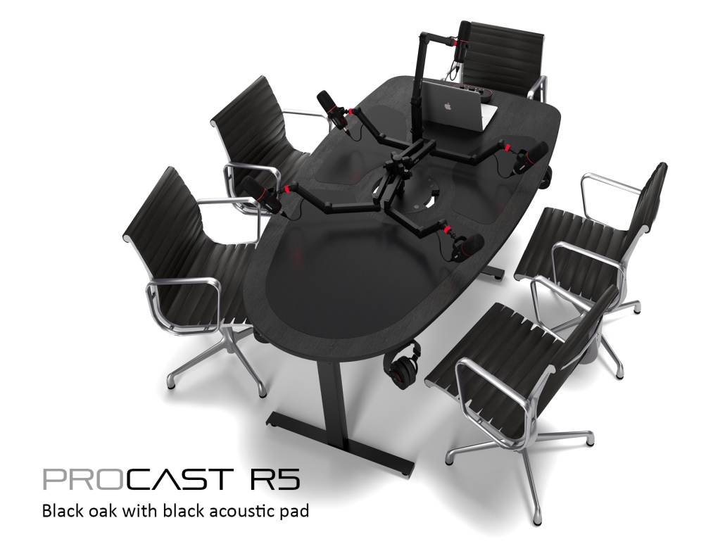 ProCast R5 - AKA Design Sit-Stand Podcast Desk for 5 guests